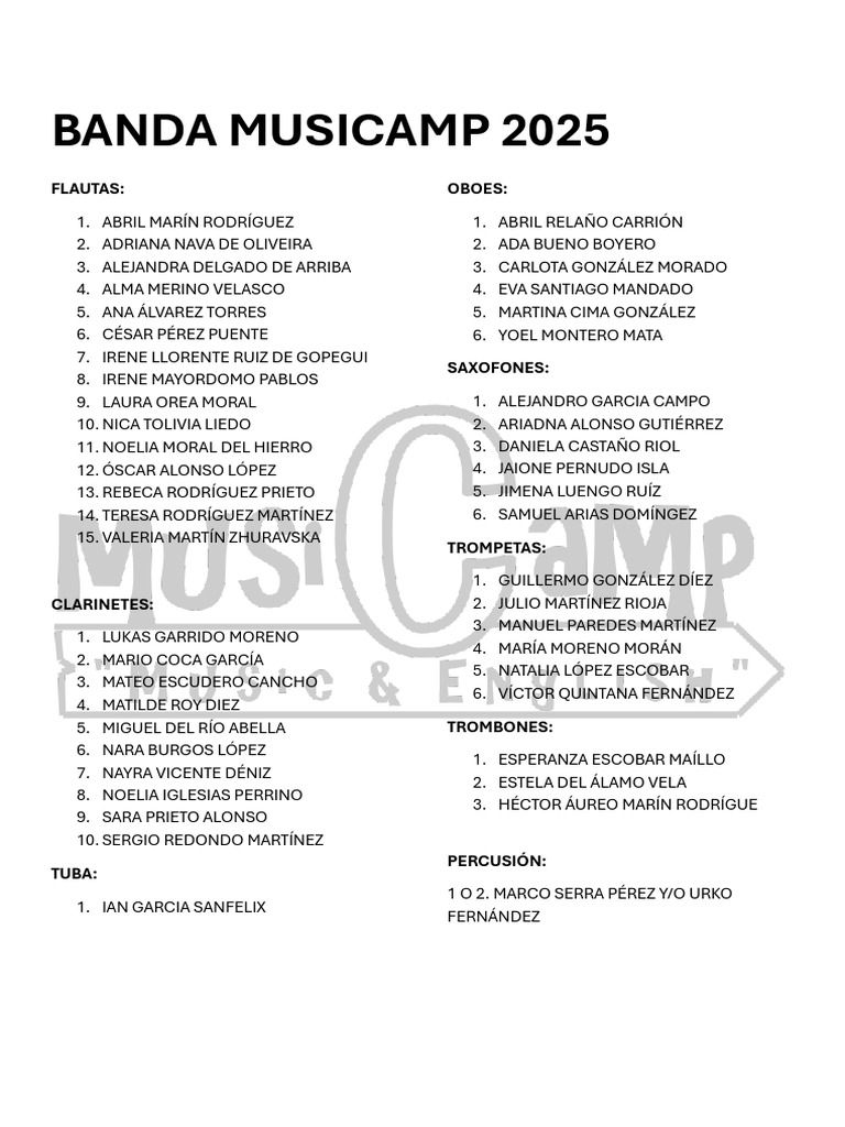 Listas Instrumentos MC | PDF