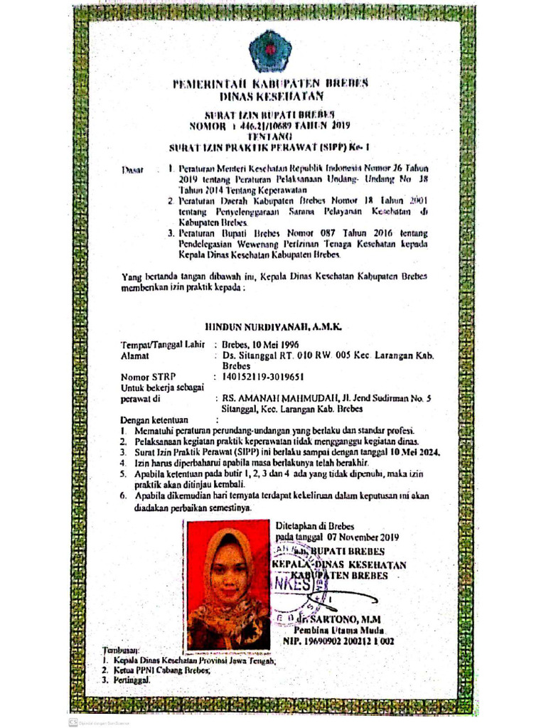 Surat Ijin Praktek 1 | PDF
