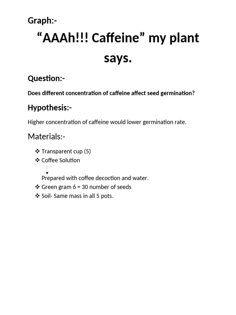 Does Caffiene Affect Seed Germination (Repaired) | PDF