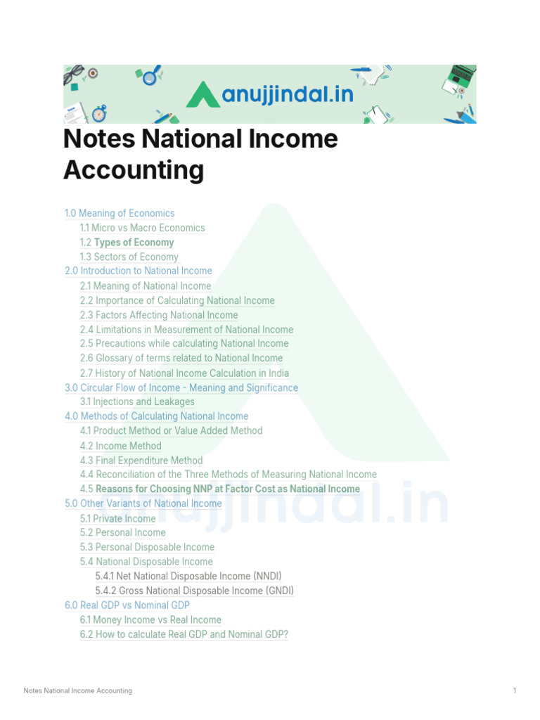 Notes National Income Accounting Lyst173744877600 250531 122046 | PDF ...