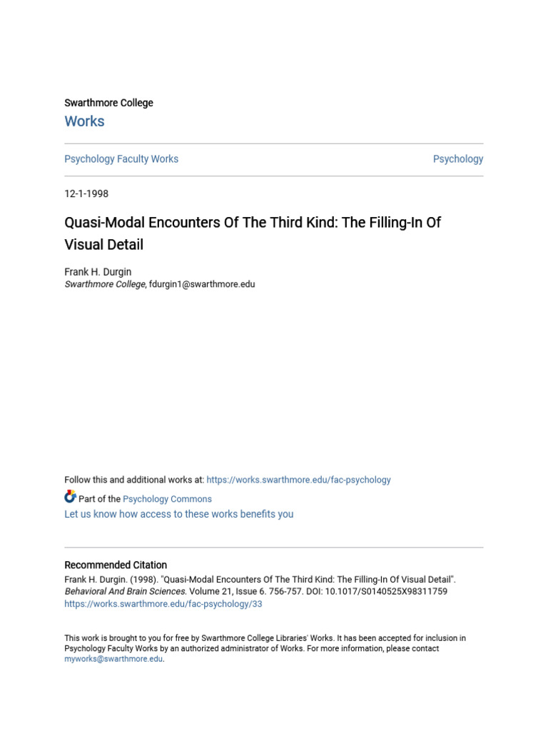Filling-In Visual Detail in Perception | PDF | Perception | Consciousness
