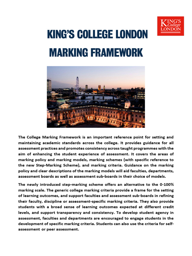 King's College London Marking Framework | PDF | Educational Assessment ...