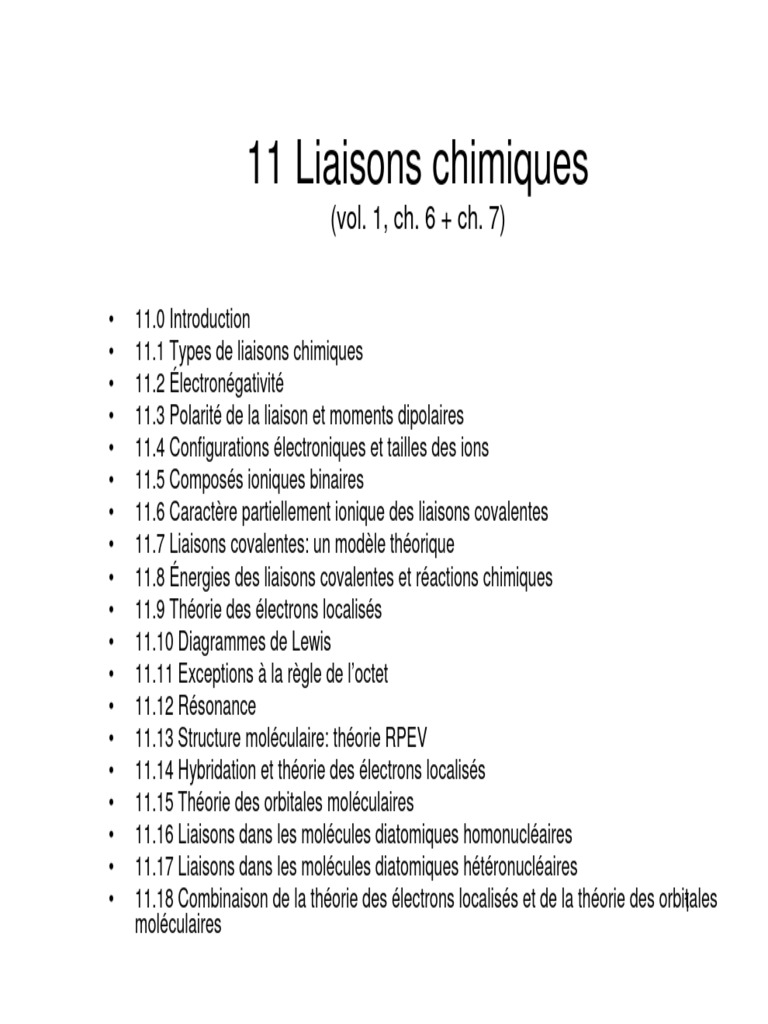 Types et propriétés des liaisons chimiques | PDF | Liaison chimique ...