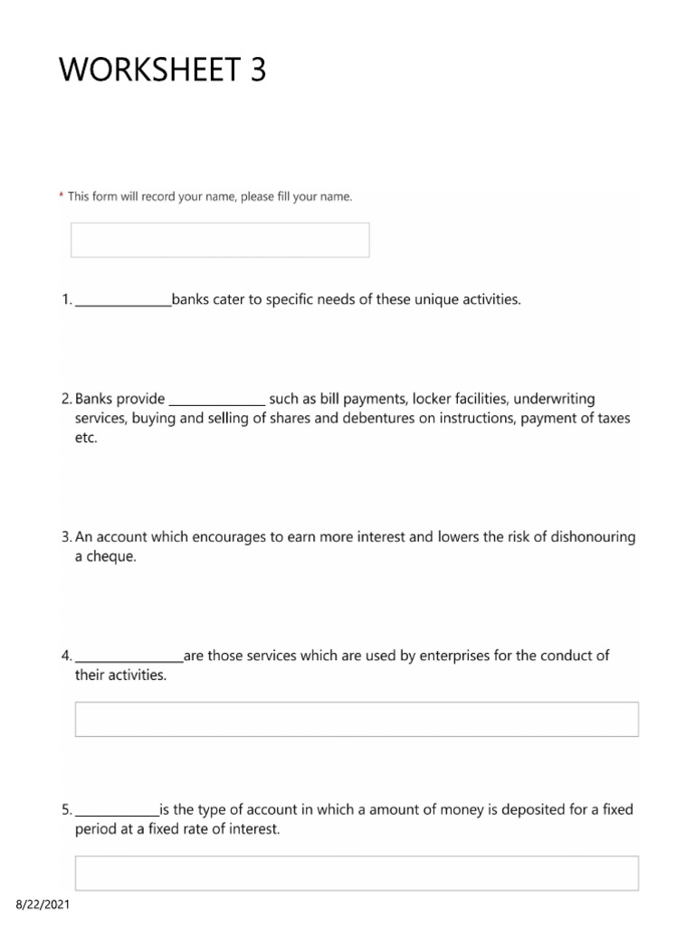 Worksheet 3 | PDF