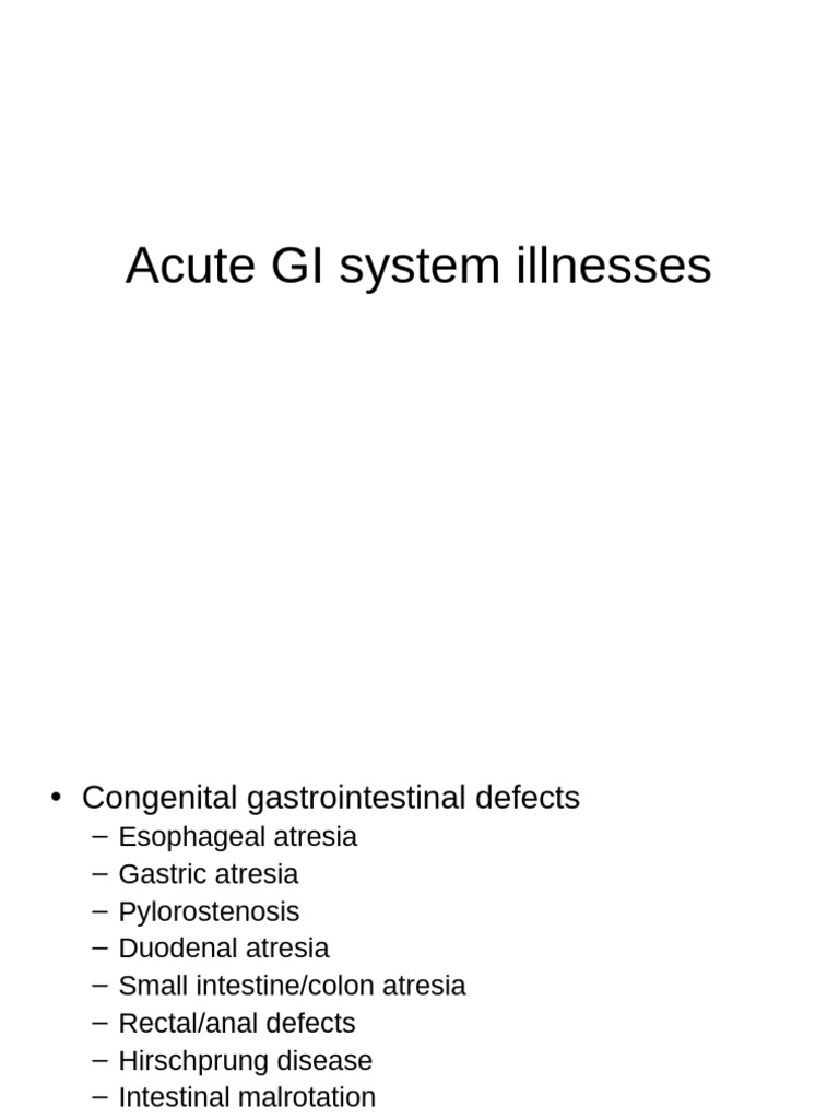 Acute GI System Illnesses | PDF | Clinical Medicine | Human Diseases ...
