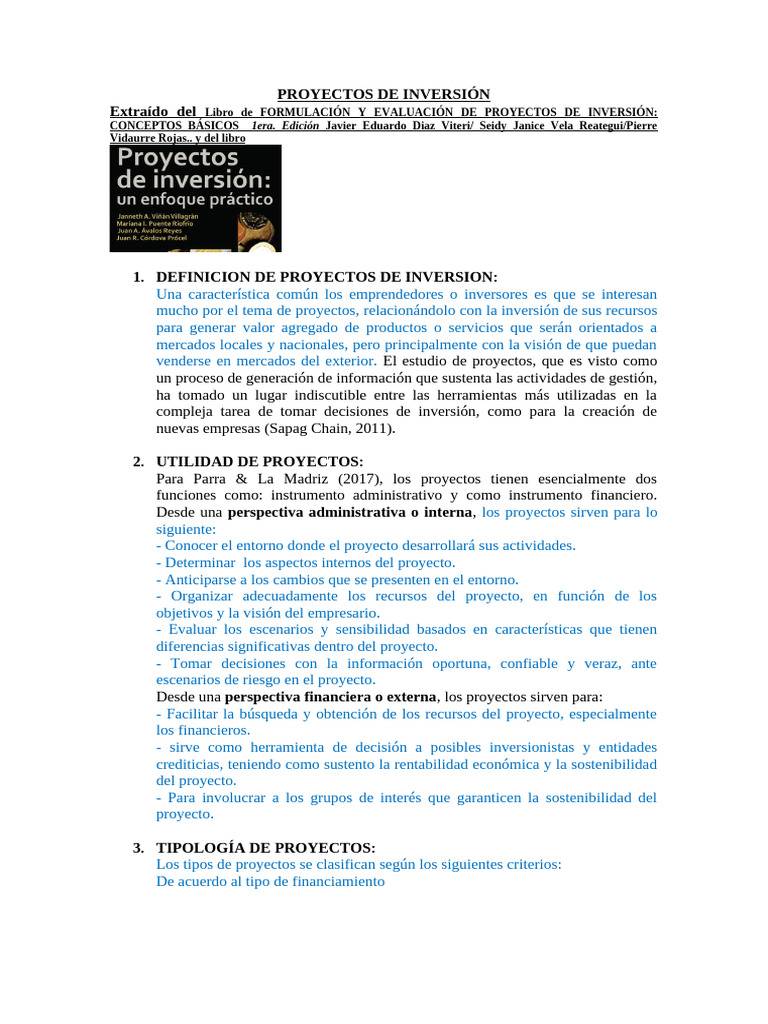 Proyectos de Inversion | PDF | Mercado (economía) | Oferta (economía)