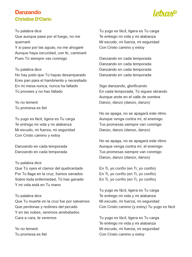 DANZANDO - Christine D'Clario (Impresión) | PDF