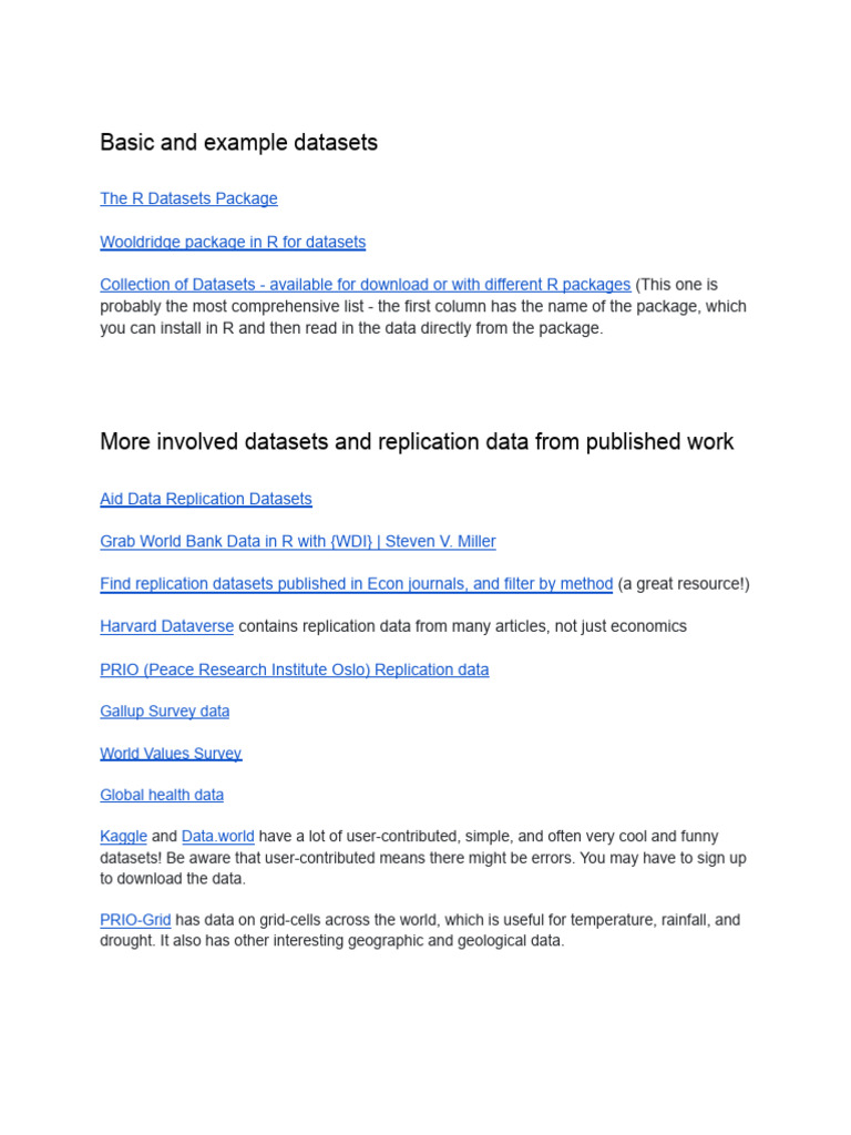 R Datasets | PDF