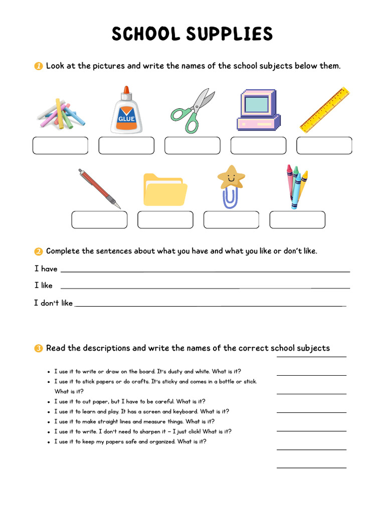 What We Do On School Days Worksheet in Colorful Simple Style | PDF