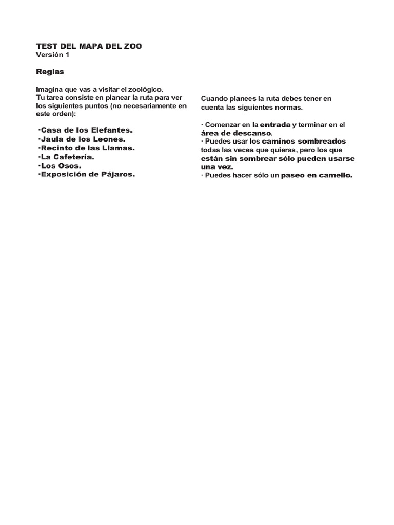 Test Mapa Zoo | PDF