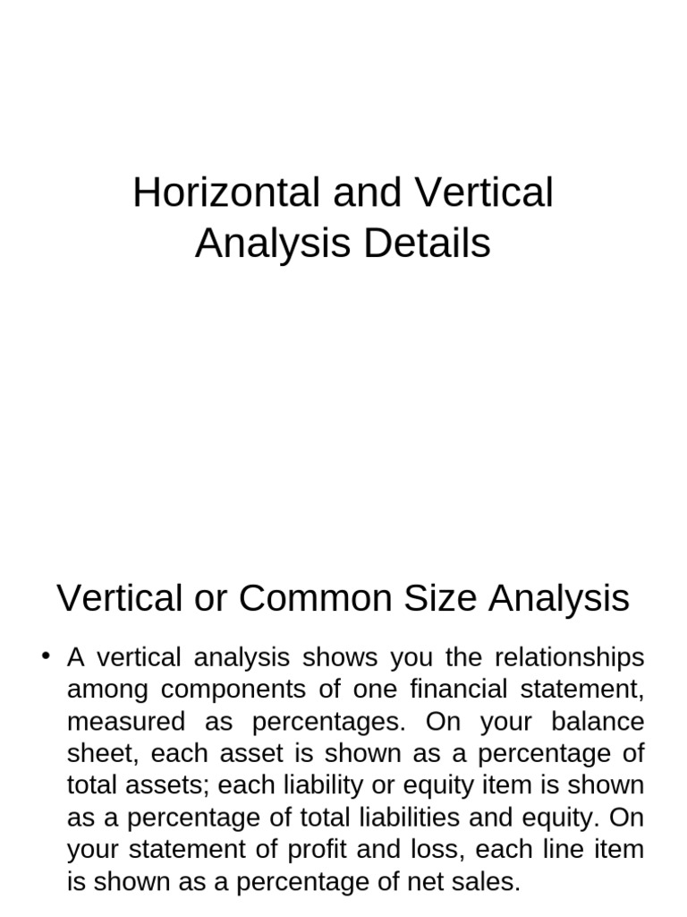 Horizontal and Vertical Analysis Details | PDF | Income Statement ...