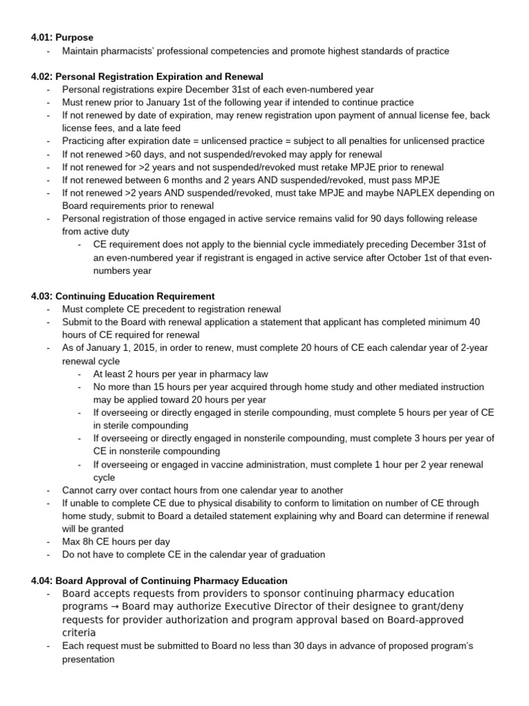 247 CMR 4.00 - Personal Registration Renewel - Continuing Education ...