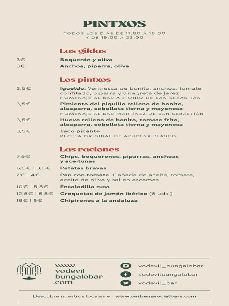 Vodevil Carta Es | PDF | ensalada | Alimentos