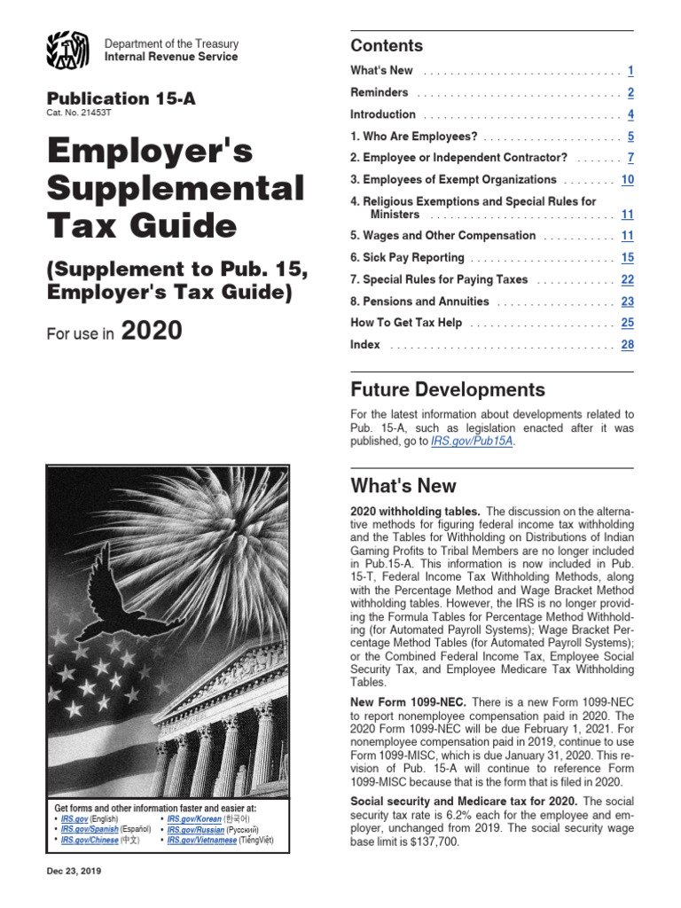 2020 Employer's Supplemental Tax Guide | PDF | Payroll Tax | Employment