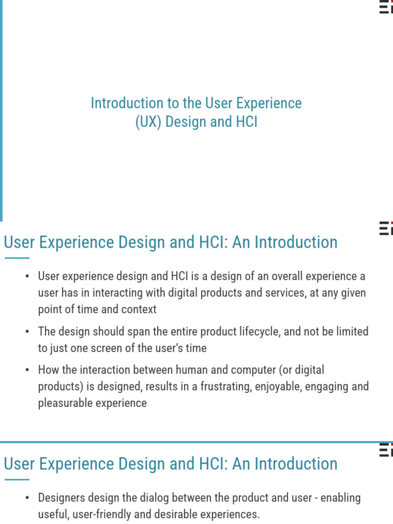 Introduction To UX Design and HCI | PDF