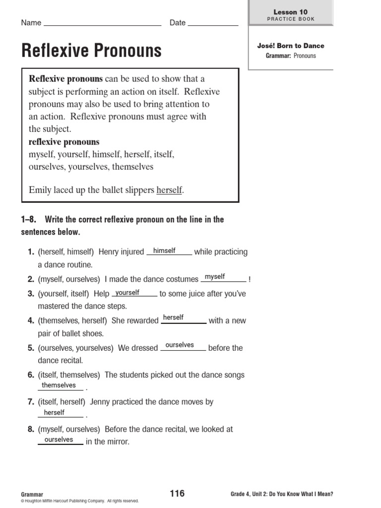 Lesson10-Grammar-Pronouns-Reflective | PDF | Pronoun | Syntax