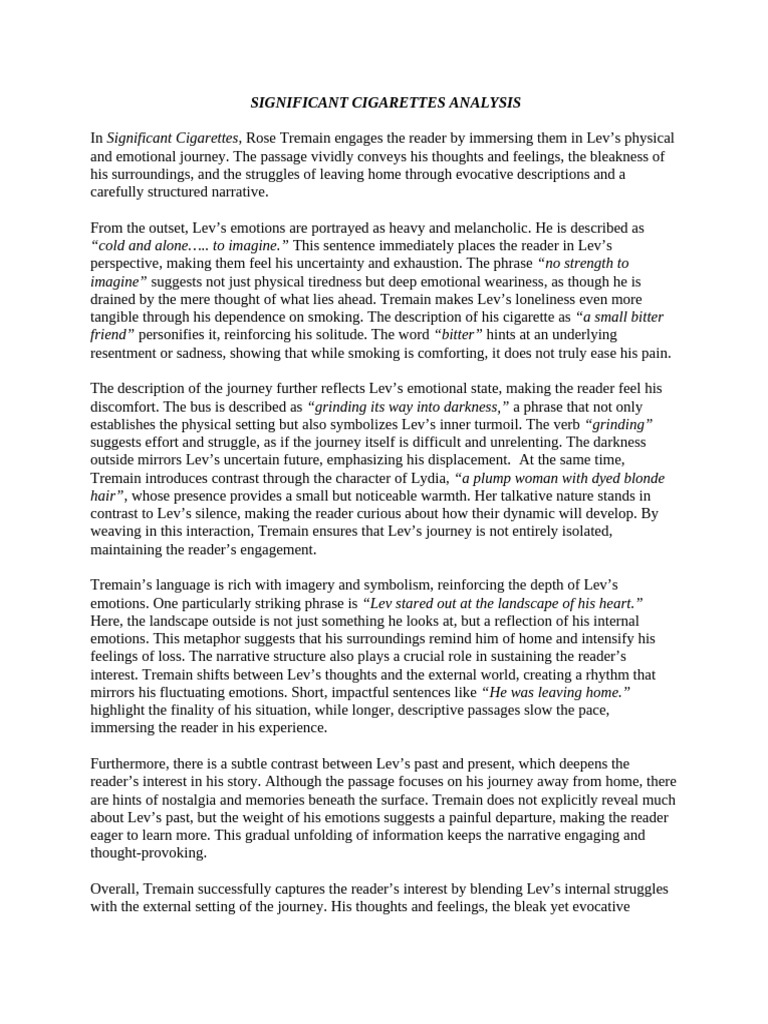 Significant Cigarettes Analysis | PDF