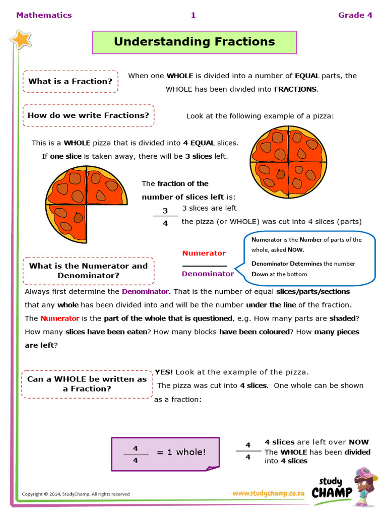 Understanding Fractions for Grade 4 | PDF | Elementary Mathematics ...
