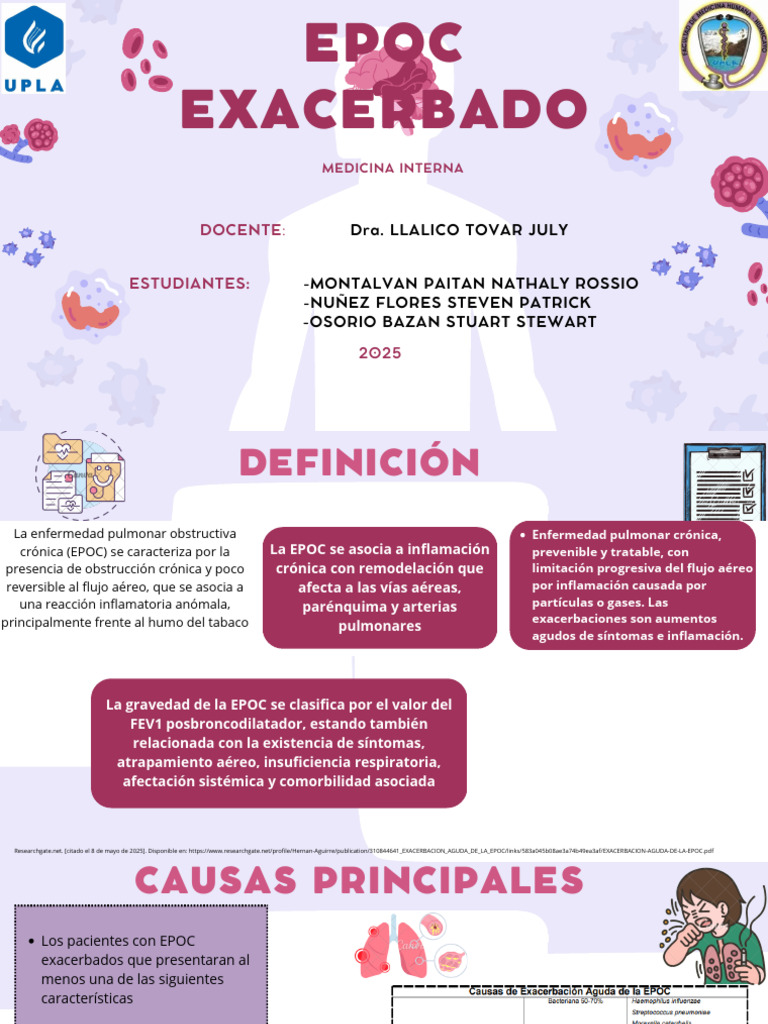 Epoc Exacerbado | PDF | Enfermedad pulmonar obstructiva crónica | Inflamación