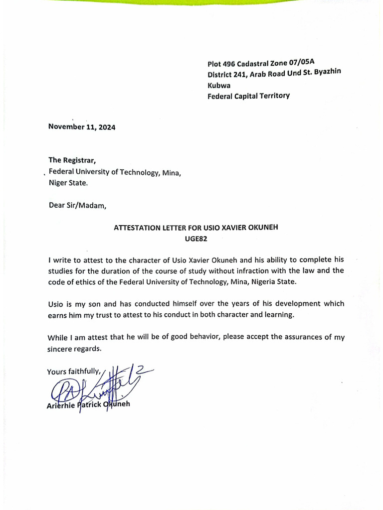 Letter of Attestation | PDF