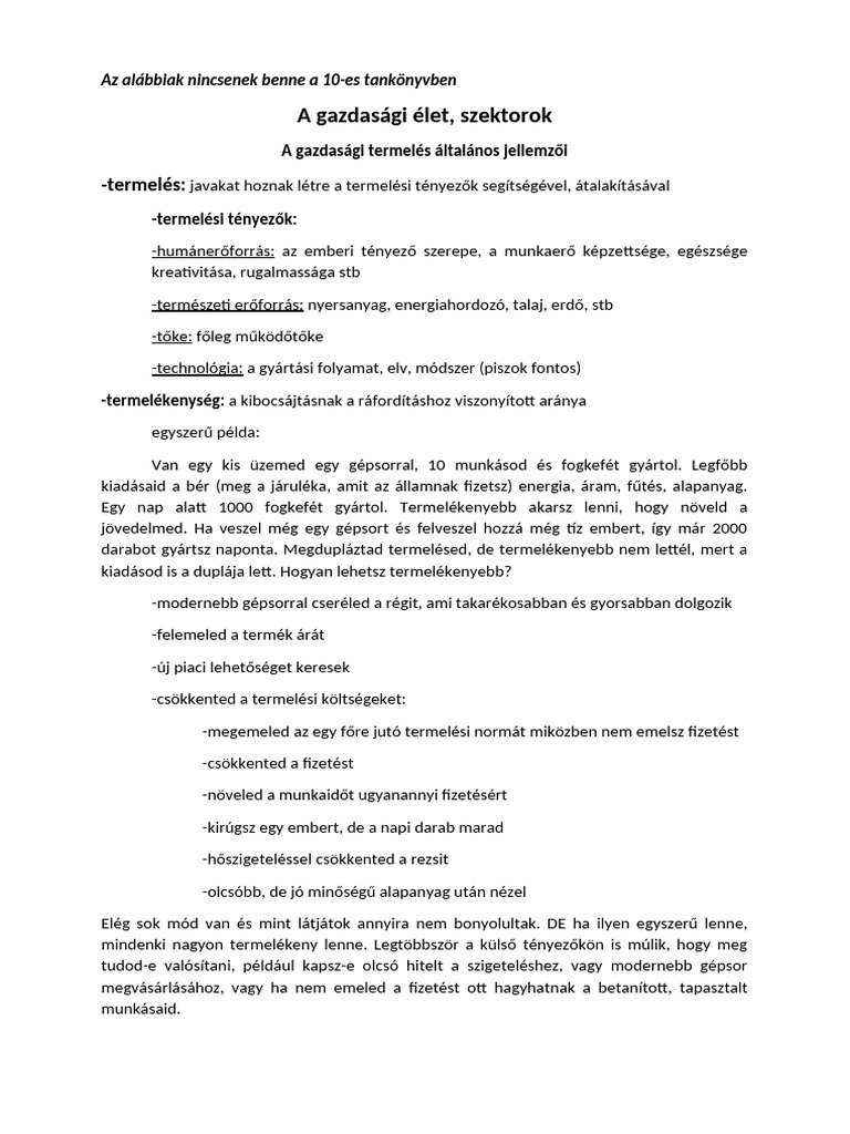 Szektorok Vázlat | PDF