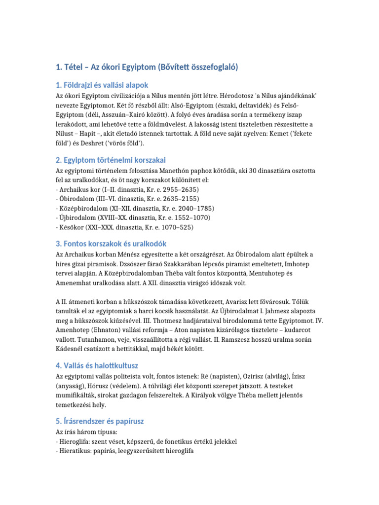 1 Tetel Okori Egyiptom | PDF