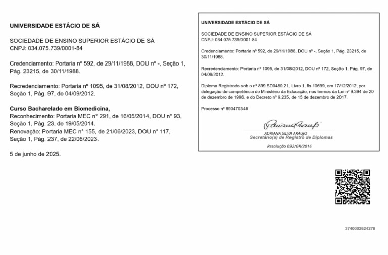 Certificado Estacio | PDF