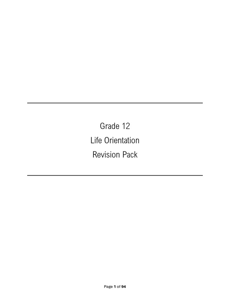 Grade 12 Revision Pack 2024 | PDF | Stress (Biology) | Conflict (Process)