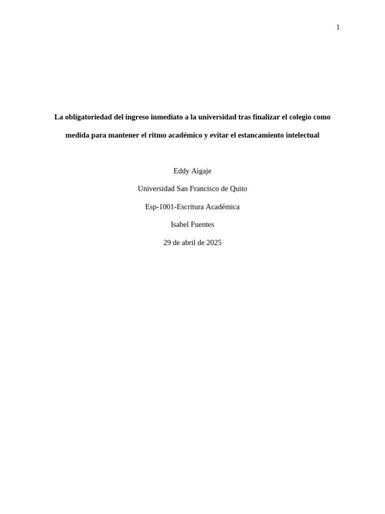 Ingreso Inmediato a la Universidad | PDF