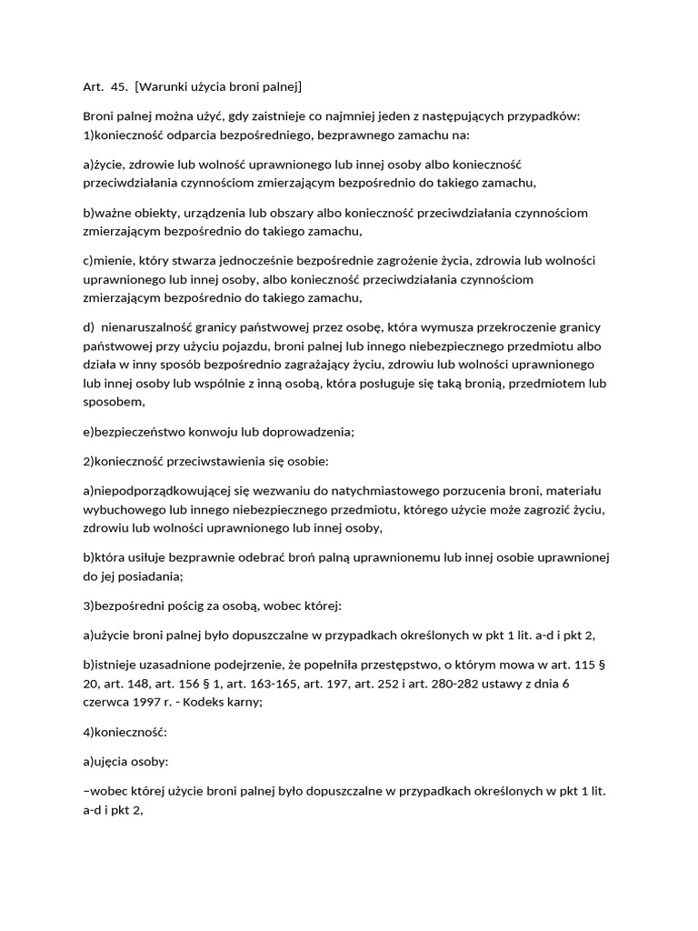 Prawo Uzycia Broni | PDF