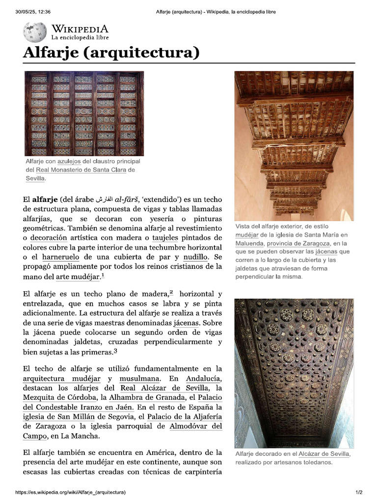 Alfarje (Arquitectura) | PDF