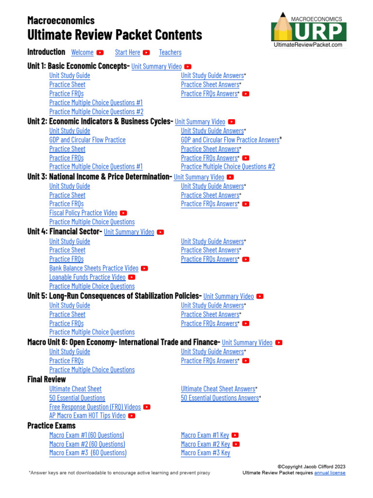 Ultimate Review Packet Videos | PDF | Macroeconomics | Inflation