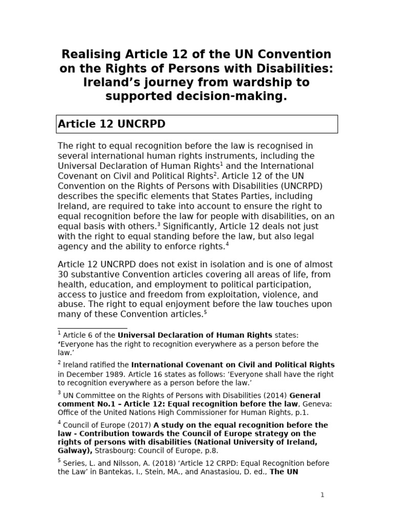 Realising Article 12 UNCRPD in Ireland 2025 02-07-102914 Aphs | PDF ...