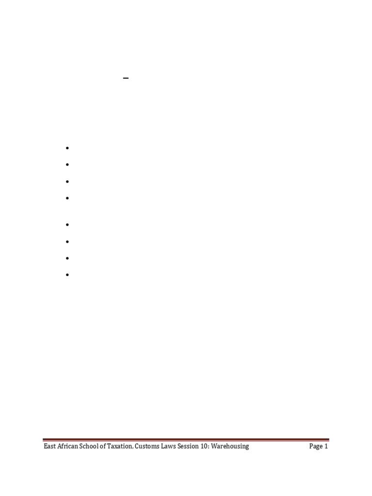 Module 1 Session 10 | PDF | Warehouse | Customs