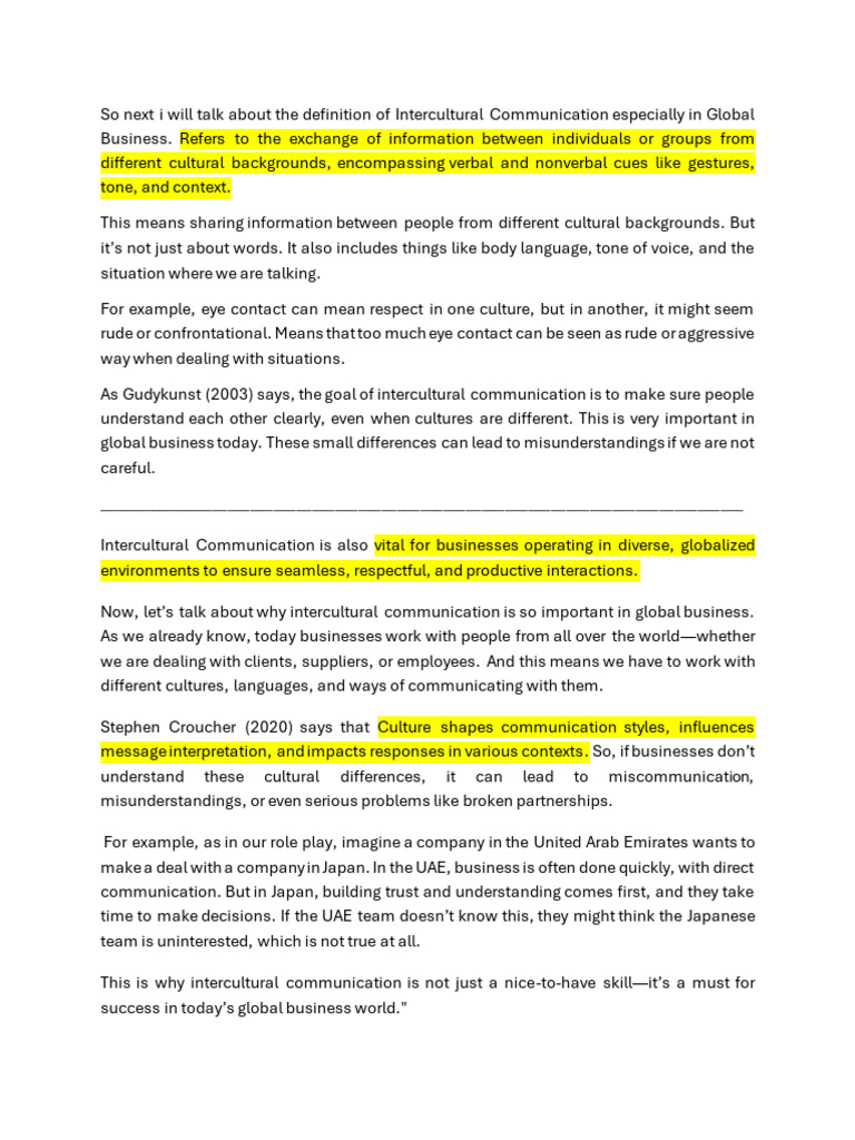 Script For Icb Presentation | PDF | Cross Cultural Communication | Cognition