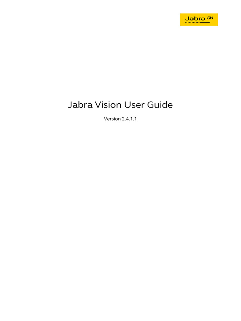 Jabra Vision User Guide | PDF