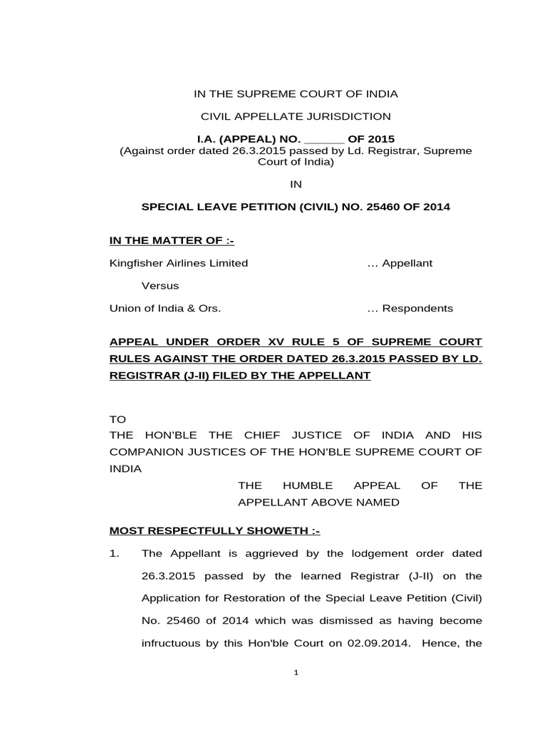 Appeal Format for Supreme Court | PDF | Appeal | Affidavit