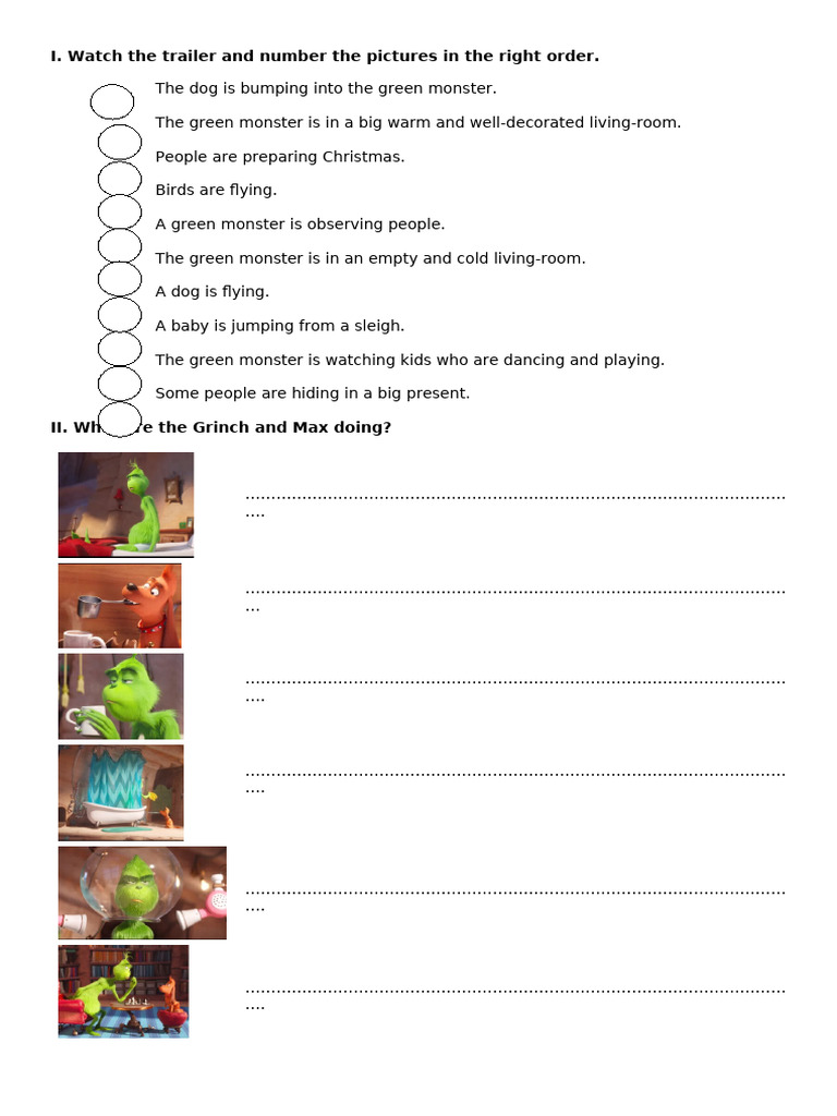 The Grinch Teaser 2018 Reading Comprehension Exercises Writing Creative ...