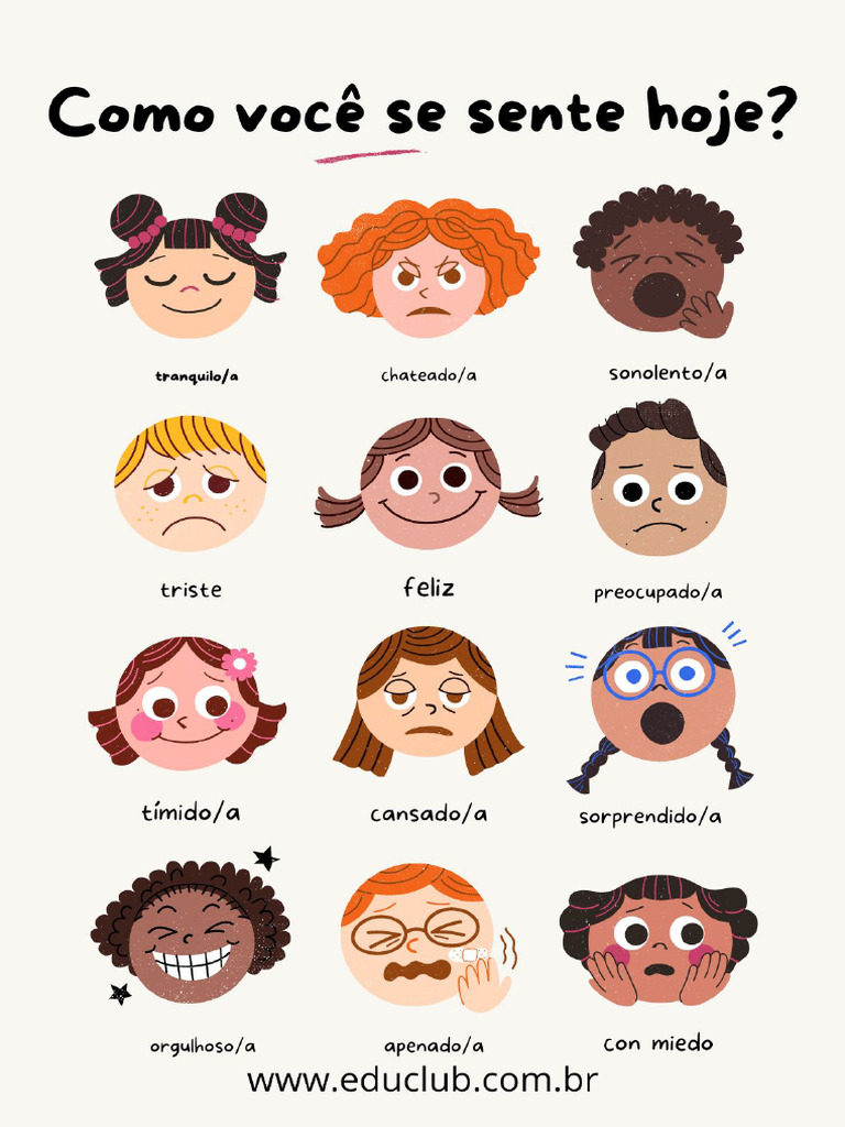 Carinhas de Sentimentos e Emoções para Imprimir | PDF