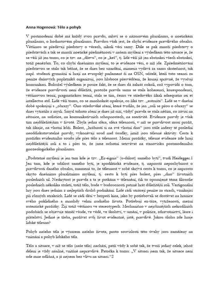 Anna Hogenová-Tělo A Pohyb | PDF
