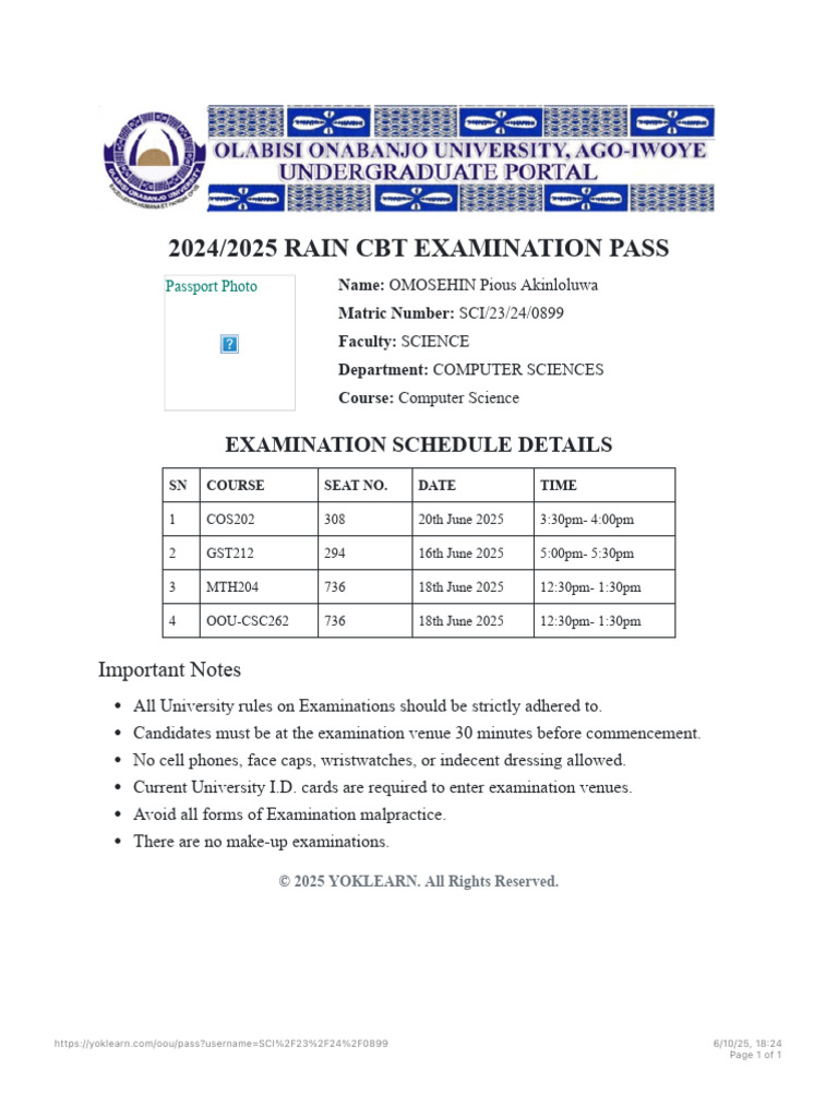 Examination Pass | PDF