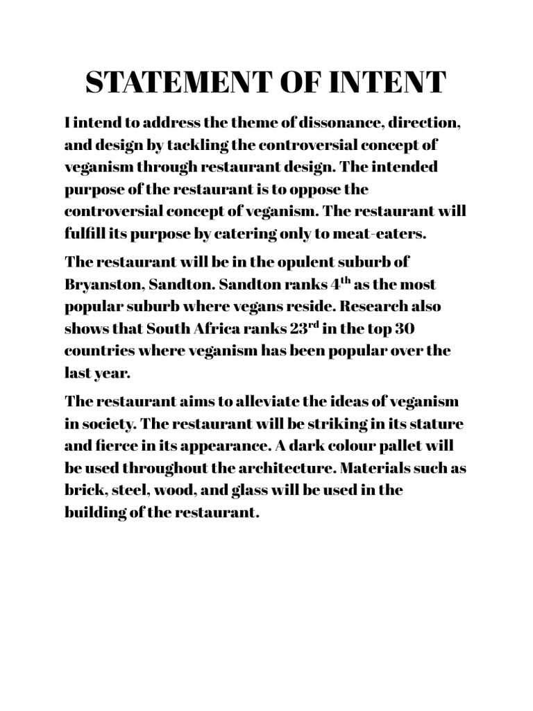 Statement of Intent | PDF