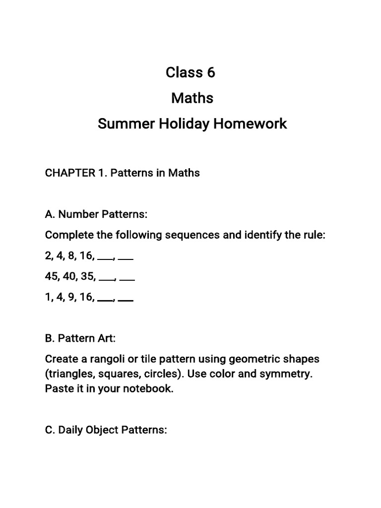 Class 6 HHW Maths | PDF