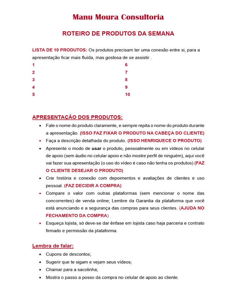 roteiro de Live | PDF