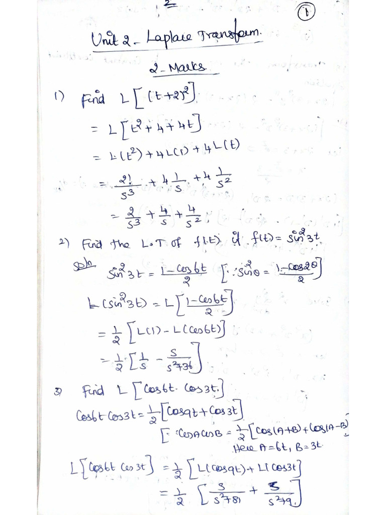 Unit-2 - L Transform | PDF