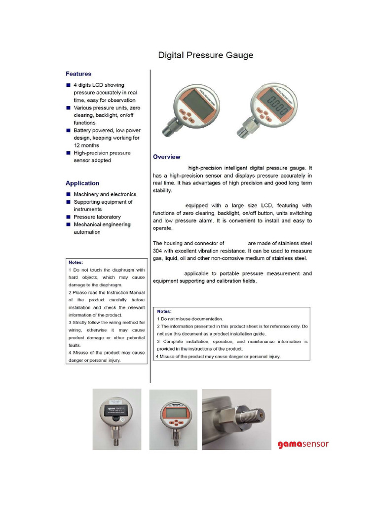 Gama Sensor GPG 80 | PDF