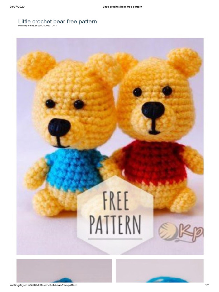 Little Crochet Bear Free Pattern | PDF | Yarn | Crochet