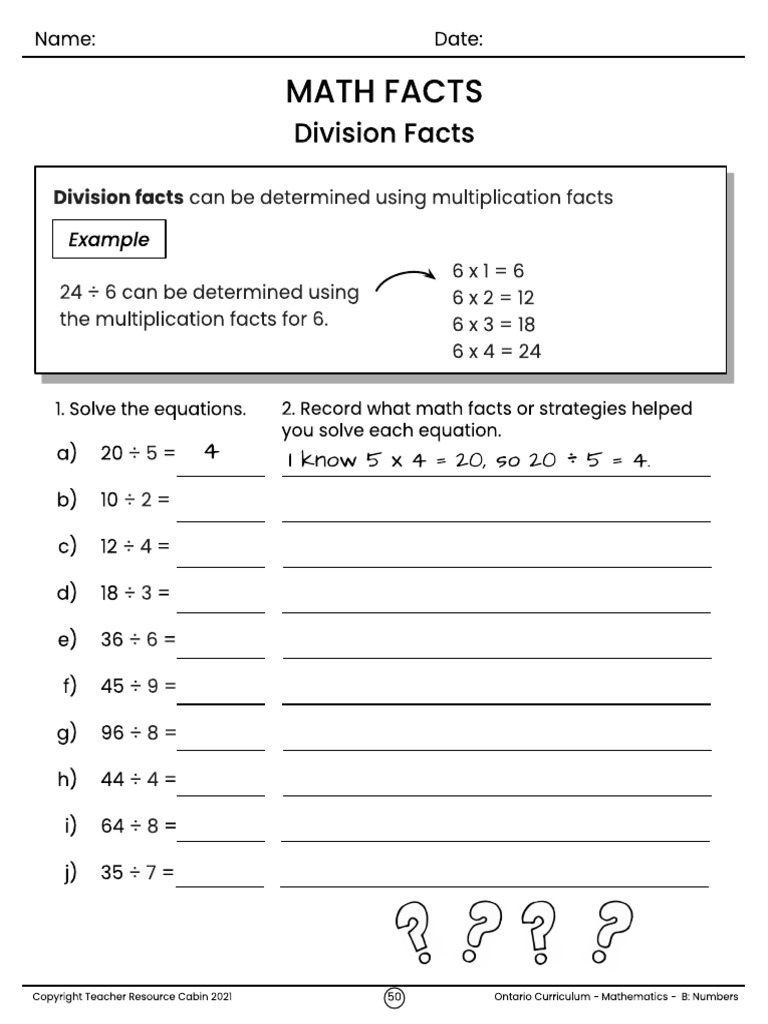 Grade5Number Math Facts | PDF