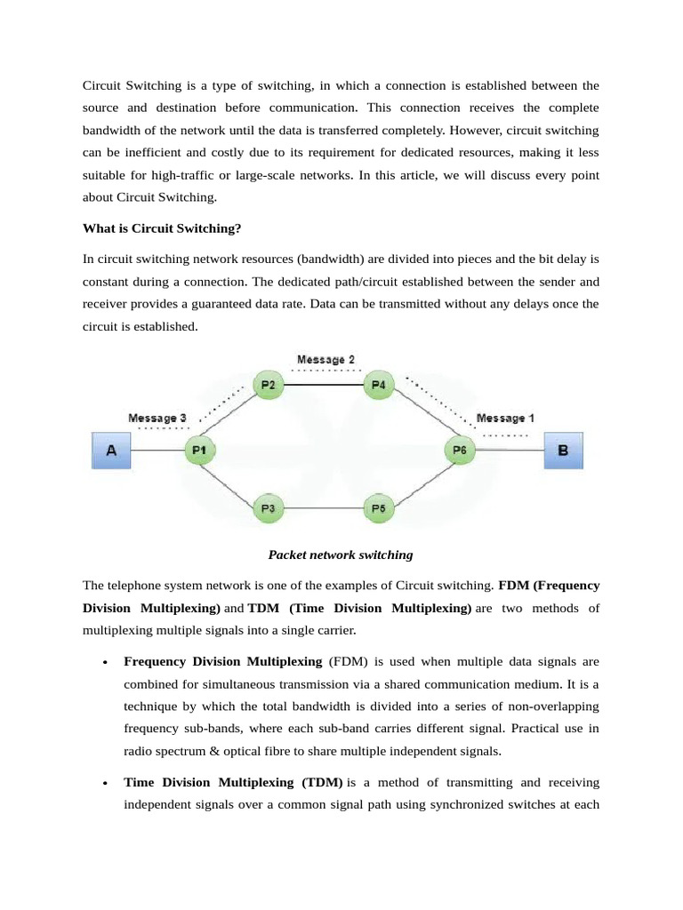 Key Features of Packet Switching (Autorecovered) | PDF | Multiplexing | Computer Network