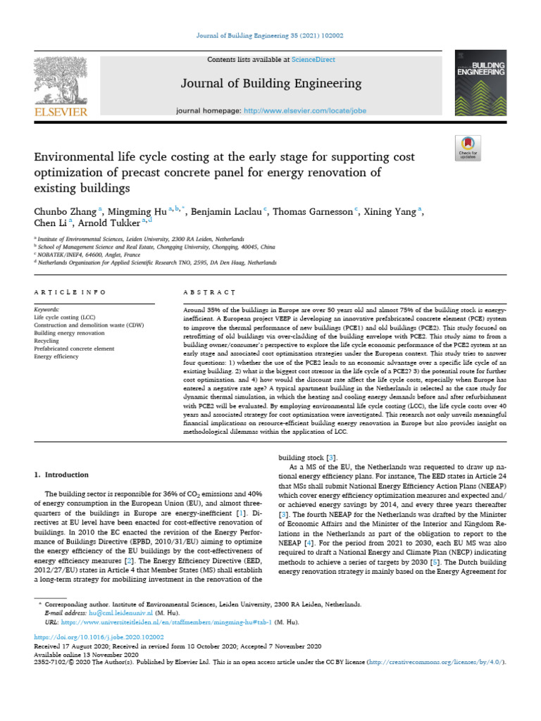 1 s2.0 S2352710220336342 Main | PDF | Concrete | Life Cycle Assessment